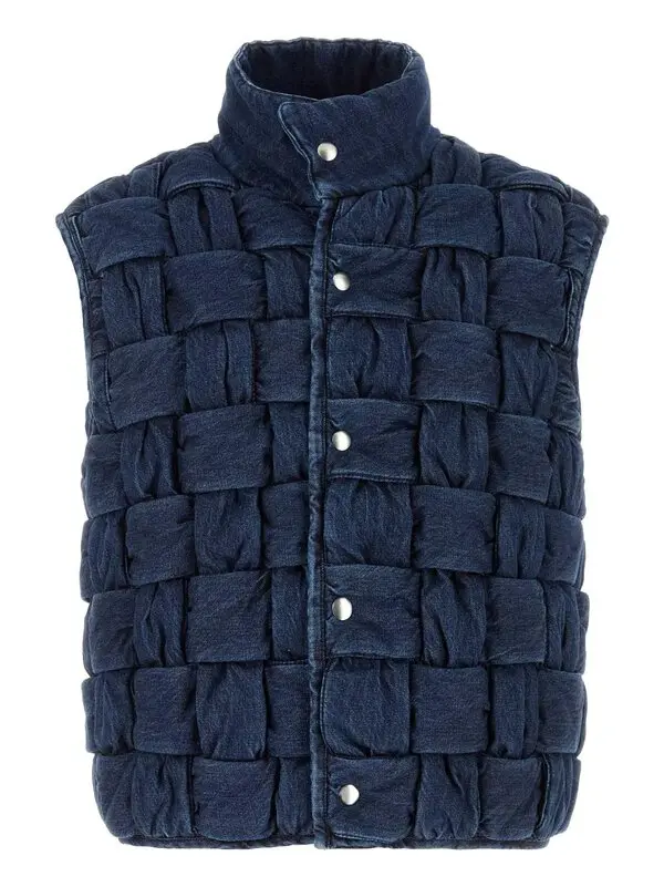 Bottega Veneta Intrecciato Denim Gilet - Blue