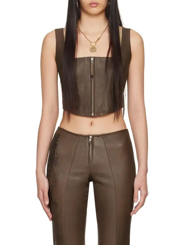 JEAN PAUL GAULTIER Sleeveless Vest - Brown
