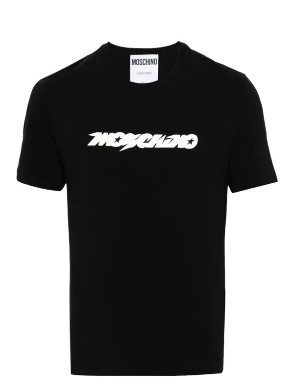 Moschino Logo-print Cotton-blend T-shirt - Black