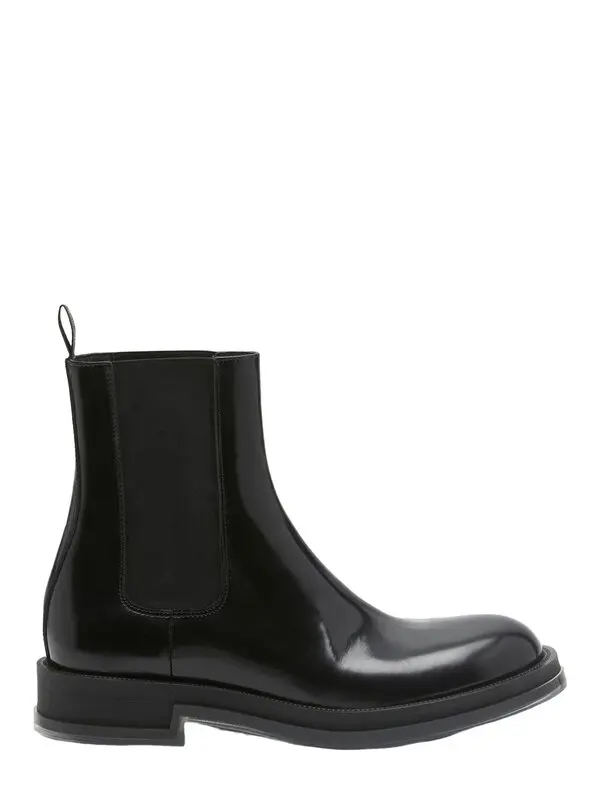 Alexander McQueen Round Toe Ankle Boots - Black/clear