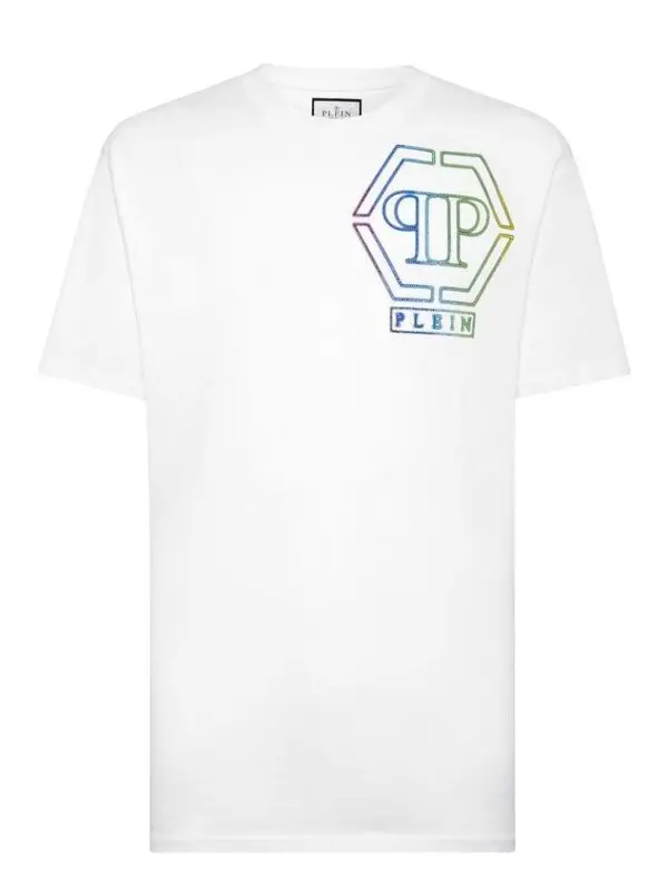 Philipp Plein Logo Embellished Crewneck T-shirt - White