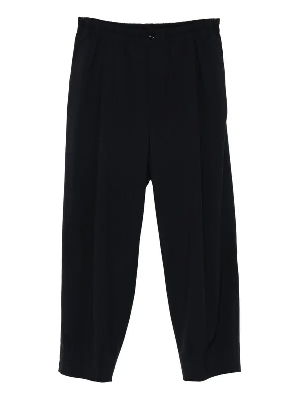 Giorgio Armani Button Detailed Pleated Trousers - Black