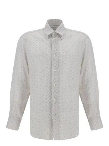 Brunello Cucinelli Pattern Long-sleeved Shirt - Gray