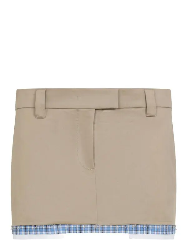 Miu Miu Mini Skirt With Plaid Underlay - No