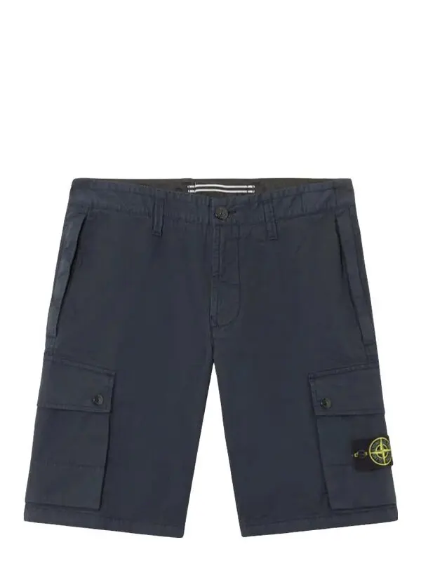 Stone Island Logo Patch Cargo Shorts - Blue
