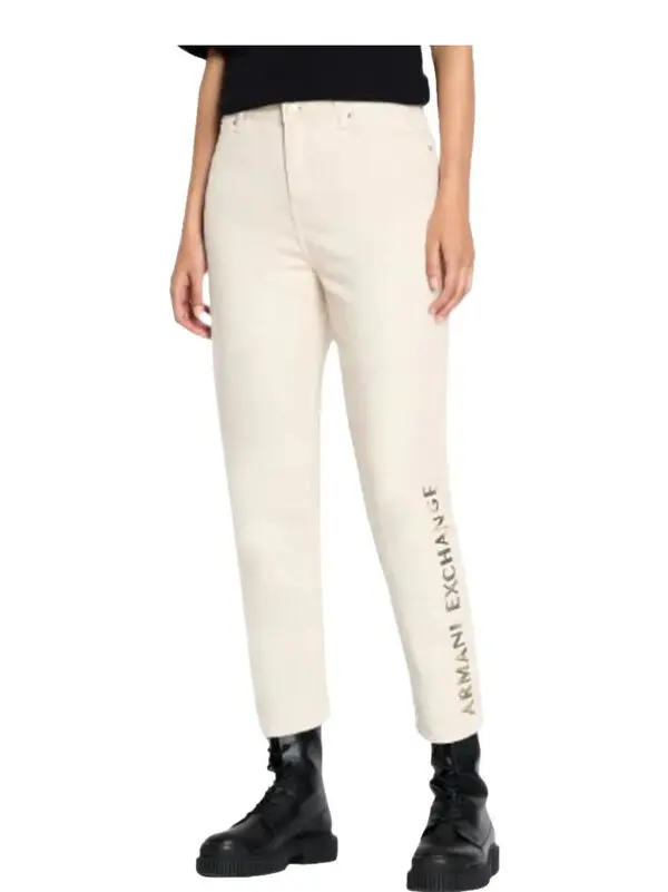 Armani Exchange Belt-loop Casual Pants - Beige