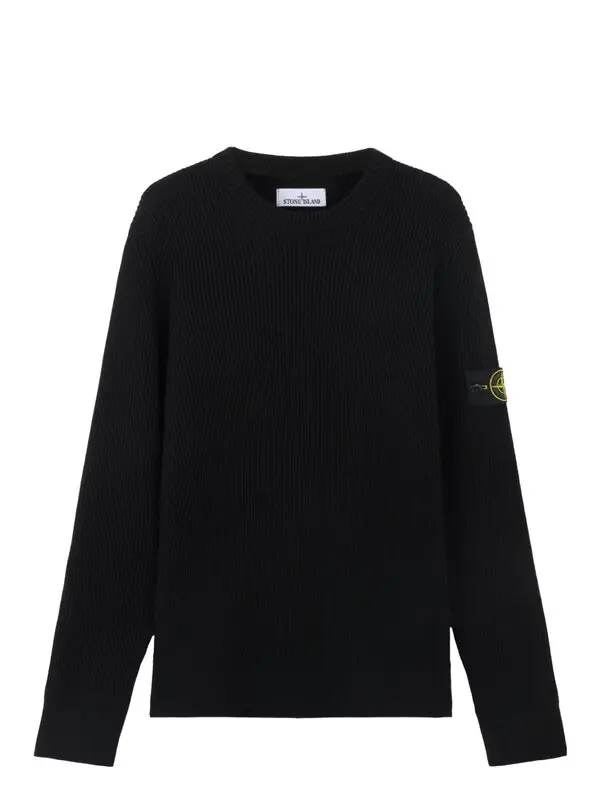 Stone Island Knitted Crewneck Jumper - Black