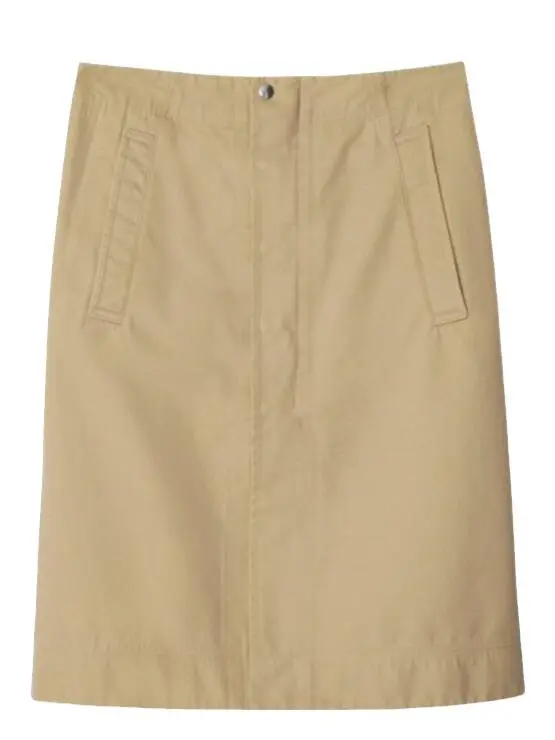 Burberry Midi Skirt With Front Slit - Light Brown