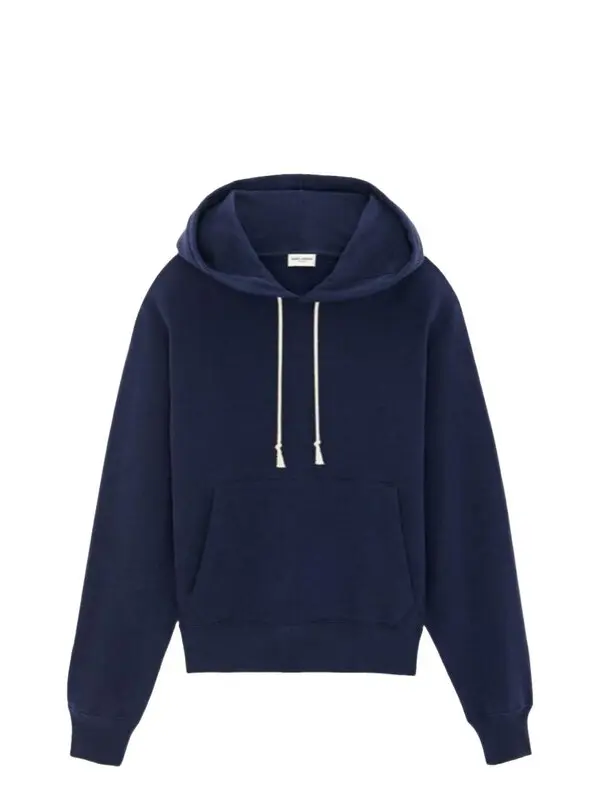Saint Laurent Cassandre Drawstring Hoodie - Blue