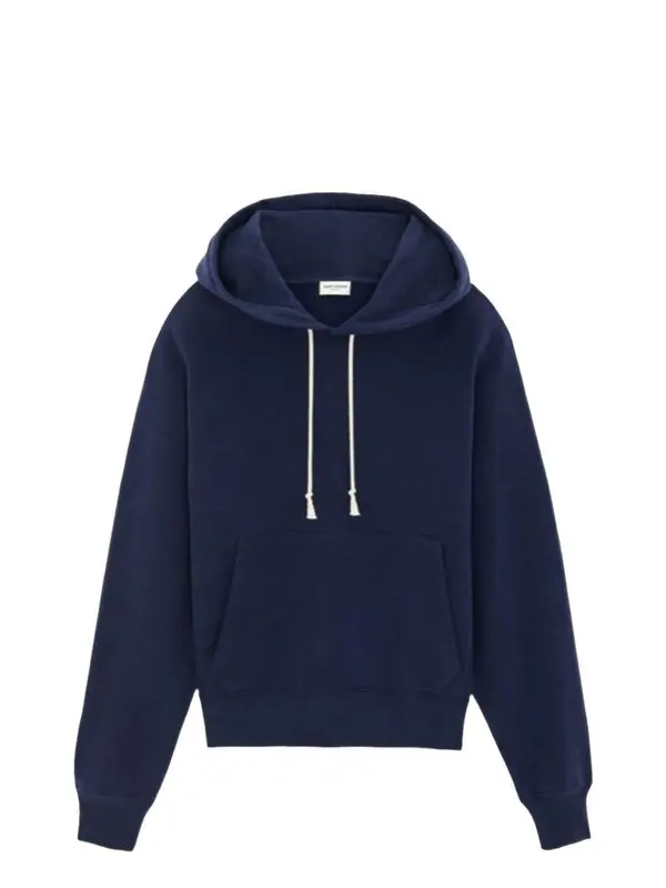 Saint Laurent Cassandre Drawstring Hoodie - Blue
