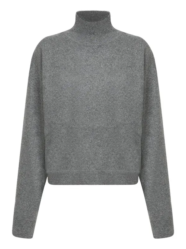 Fabiana Filippi High Neck Lurex Detailed Jumper - Gray