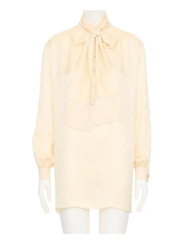 Valentino Garavani Long Sleeve Blouse With Bow Detail And Fringe - White