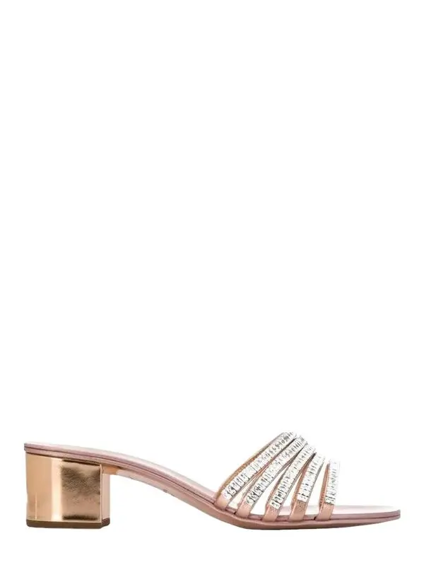 GIUSEPPE ZANOTTI Embellished Strap Heeled Sandals - White