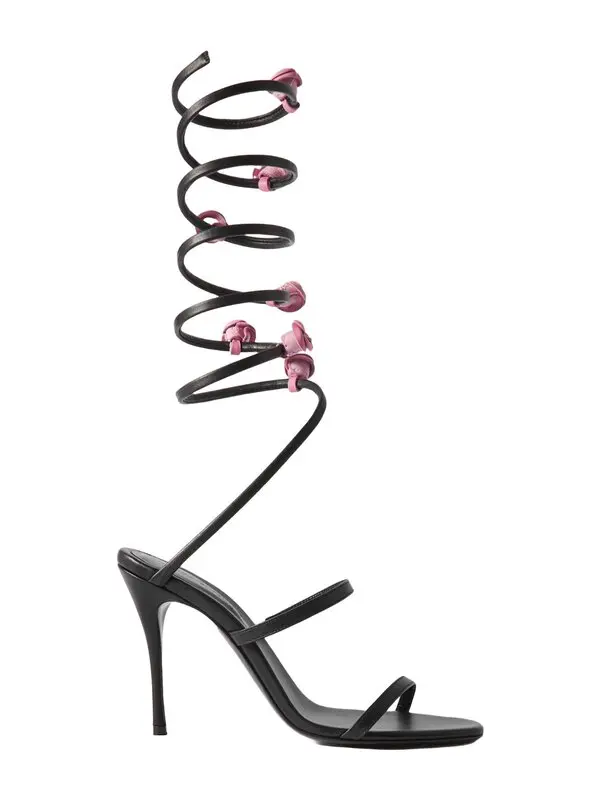 Magda Butrym Spira High Heel Sandals With Floral Embellishments - Black