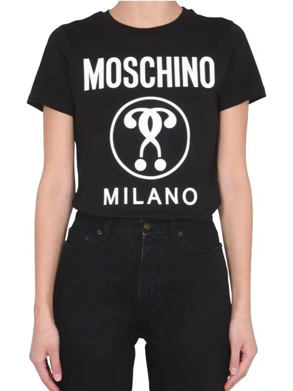 Moschino Milano Logo Crew Neck T-shirt - Black