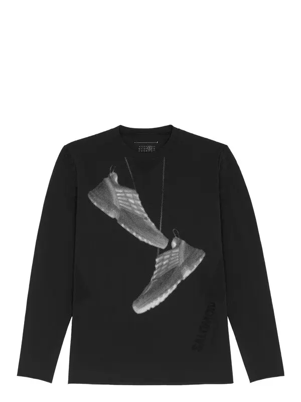 MAISON MARGIELA Printed Long Sleeve T-shirt - Black