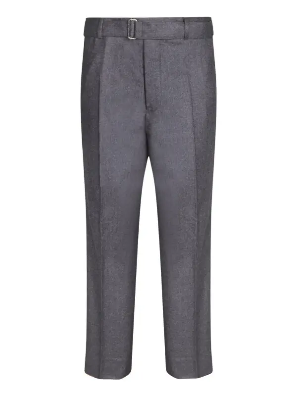 Officine Générale Adjustable Waist Pleated Trousers - Dark Grey