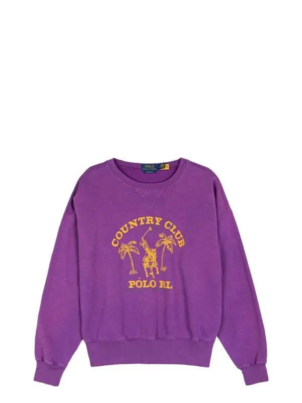 Polo Ralph Lauren Graphic Printed Crewneck Sweatshirt - Purple