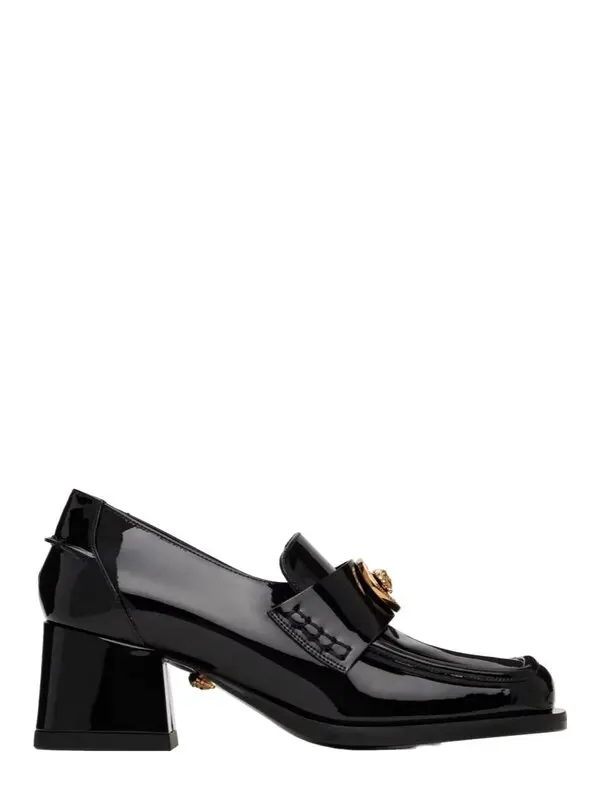 Versace Alia 55mm Heeled Loafers - Black