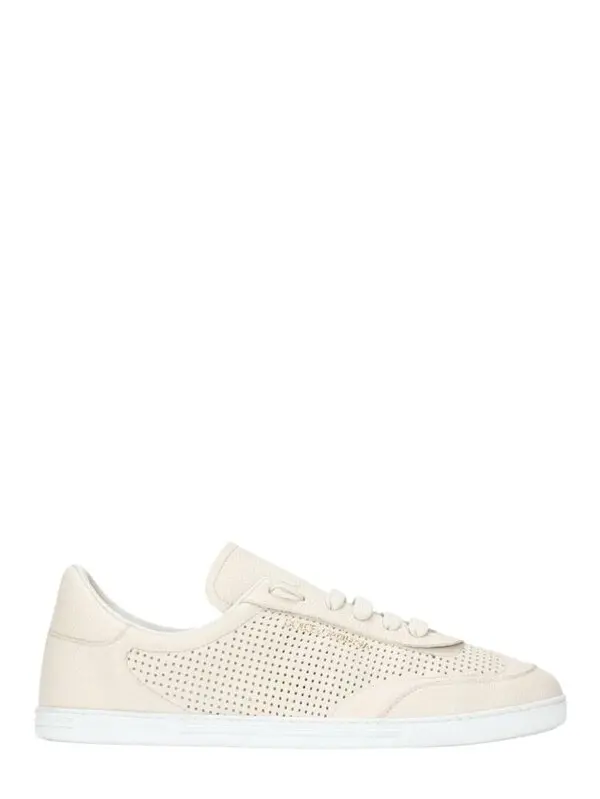 Dolce & Gabbana Perforated Leather Sneakers - White
