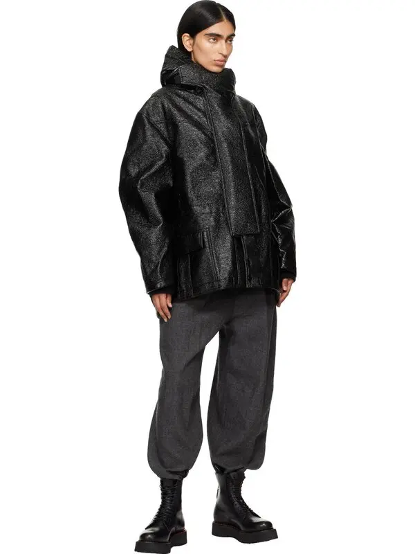 R13 Wide Pleated Trousers - Black