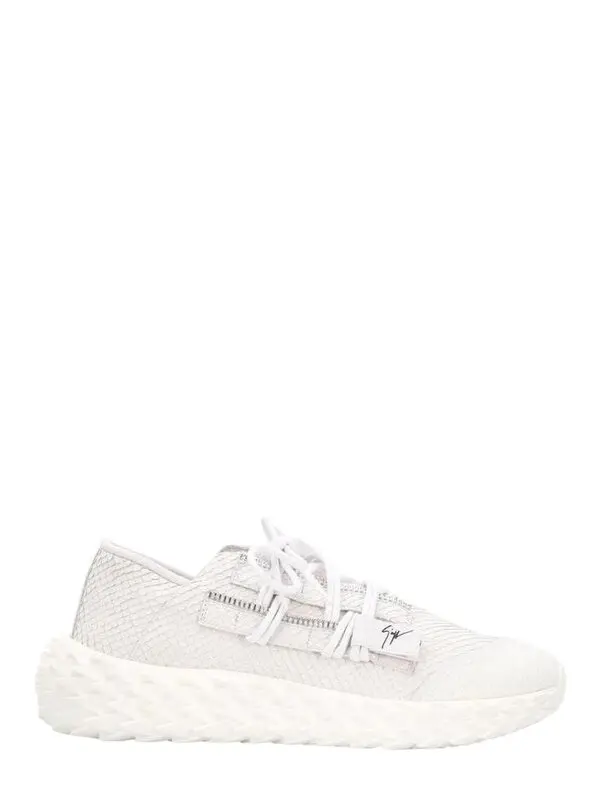 GIUSEPPE ZANOTTI Python Printed Lace-up Sneakers - White