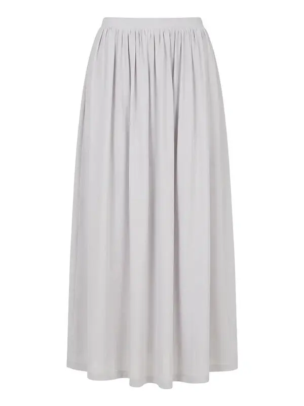 AYA MUSE Elastic Waist Midi Skirt - Ice Blue