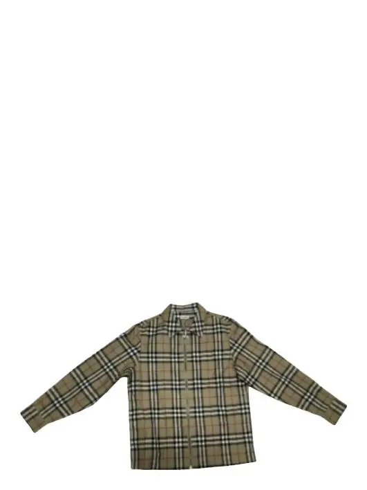 Burberry Check Lapel Shirt Jacket - Green