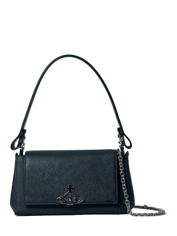 VIVIENNE WESTWOOD Orb Plaque Medium Handbag - Black