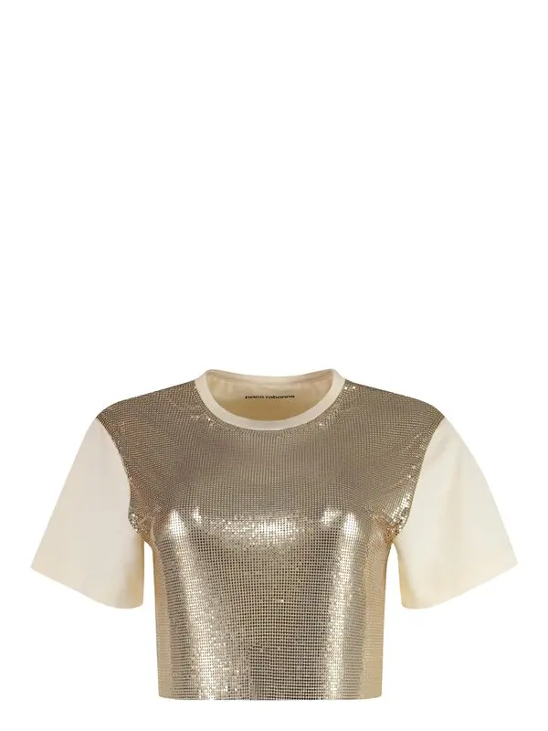 Rabanne Sequin Detail T-shirt - Gold