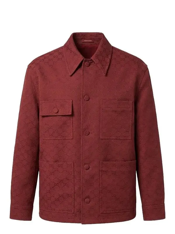 Gucci Monogrammed Button-up Jacket - Red