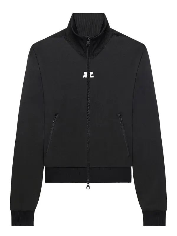 COURREGES Courrèges High Neck Track Jacket - Black