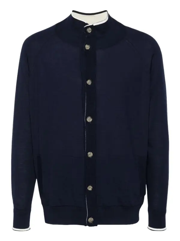 Kiton Reversible High-neck Cardigan - Black