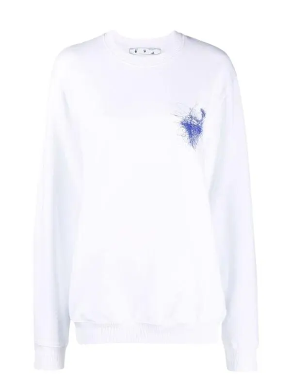Off-White Crewneck Sweatshirt With Arrow Print - White