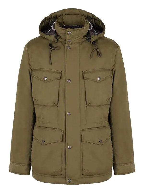 Woolrich High-neck Padded Jacket With Drawstring Hood - Green