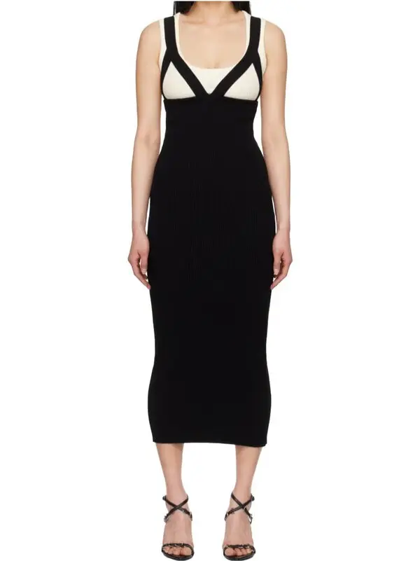 JEAN PAUL GAULTIER Ribbed Knit Sleeveless Dress - Black