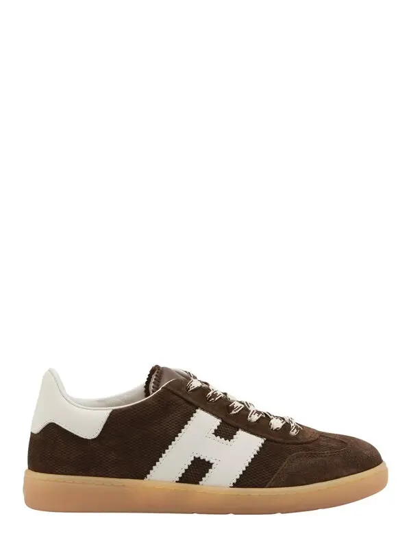 Hogan Round Toe Sneakers With Lateral Logo And Rubber Sole - Brown