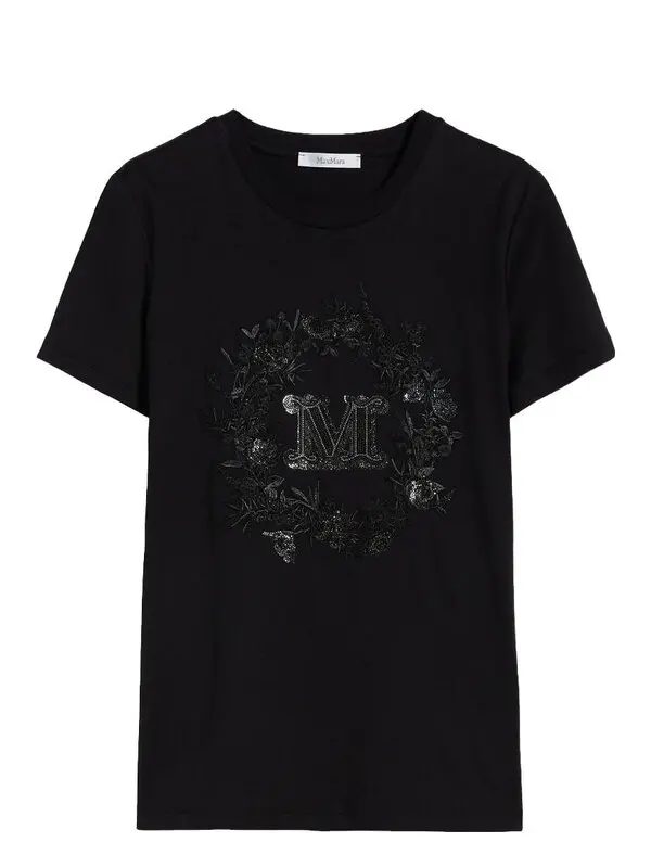 Max Mara Embellished Crewneck T-shirt - Black