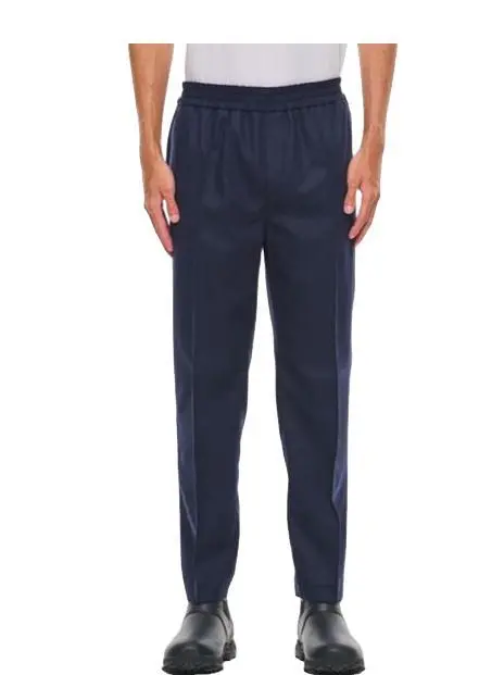 A.p.c. Elastic Waist Tapered Leg Trousers - Navy