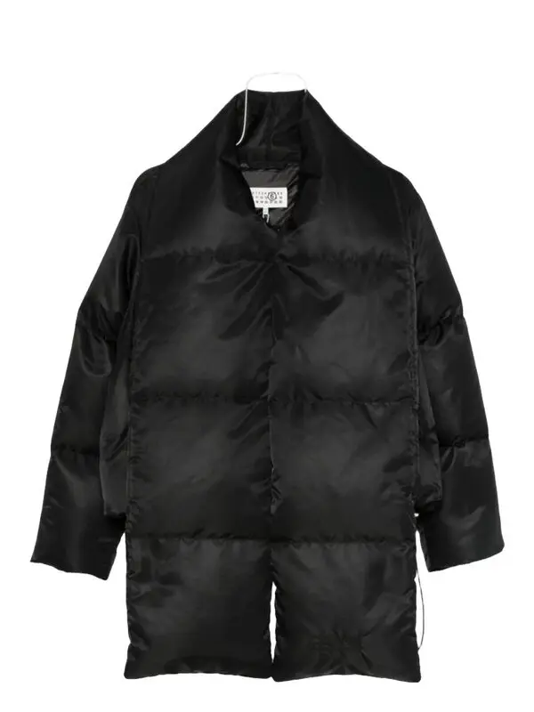 MAISON MARGIELA Quilted Down Jacket With Scarf Detail - Black