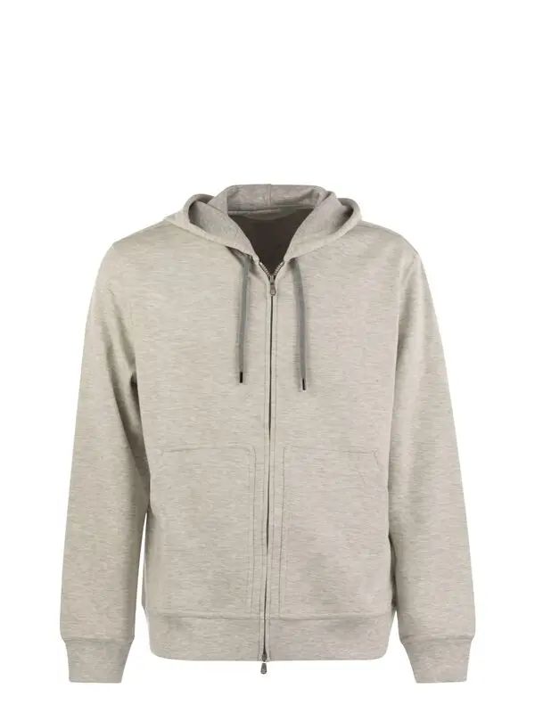 Brunello Cucinelli Zip-up Hoodie - Grey