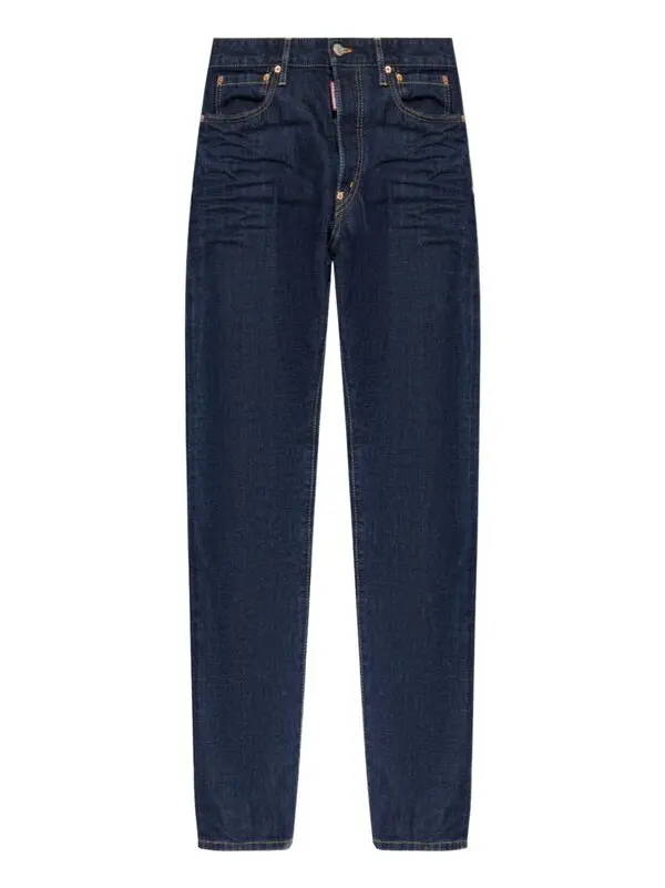 Dsquared2 Logo Patch Slim-fit Jeans - Black