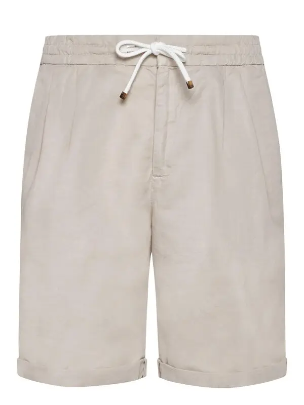 Brunello Cucinelli Elasticated Waistband Drawstring Shorts - Oatmeal