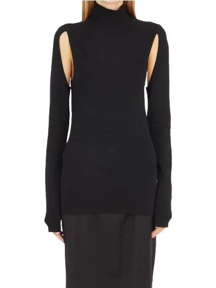 Helmut Lang Air Cut-out Turtleneck Jumper - Black