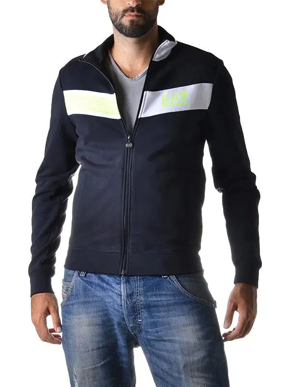 Emporio Armani Logo Zip-up Casual Jacket - Black