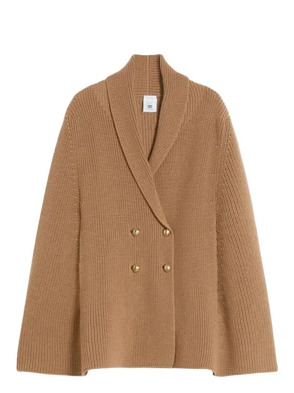 Max Mara Double-breasted Wool Shawl - Camel