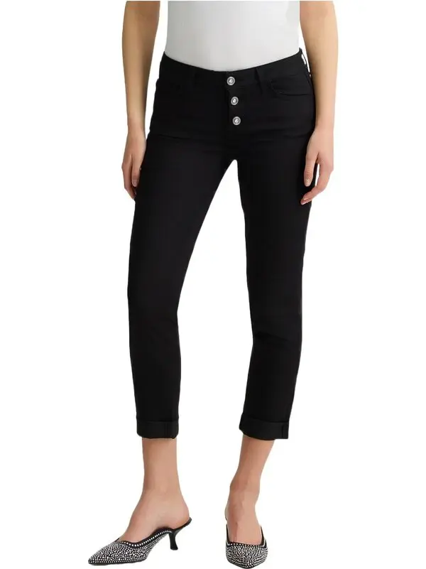 Liu Jo Skinny Trousers With Rhinestone Embellishment - Black