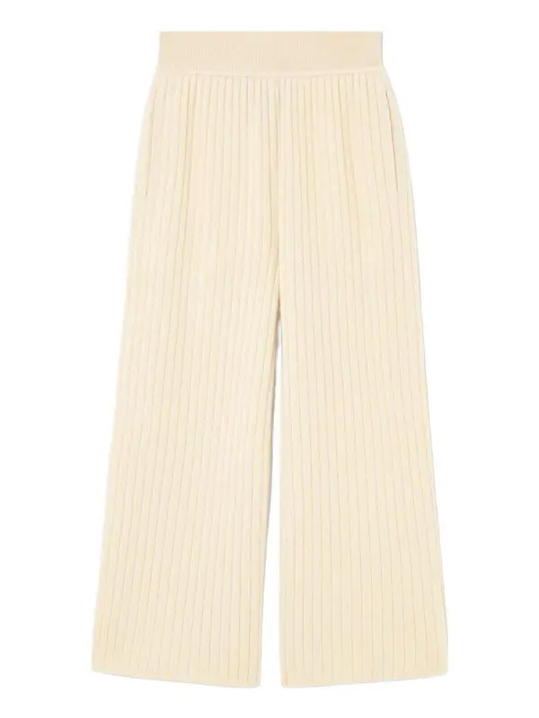 Loro Piana Ribbed Wide-leg Trousers - Snow White