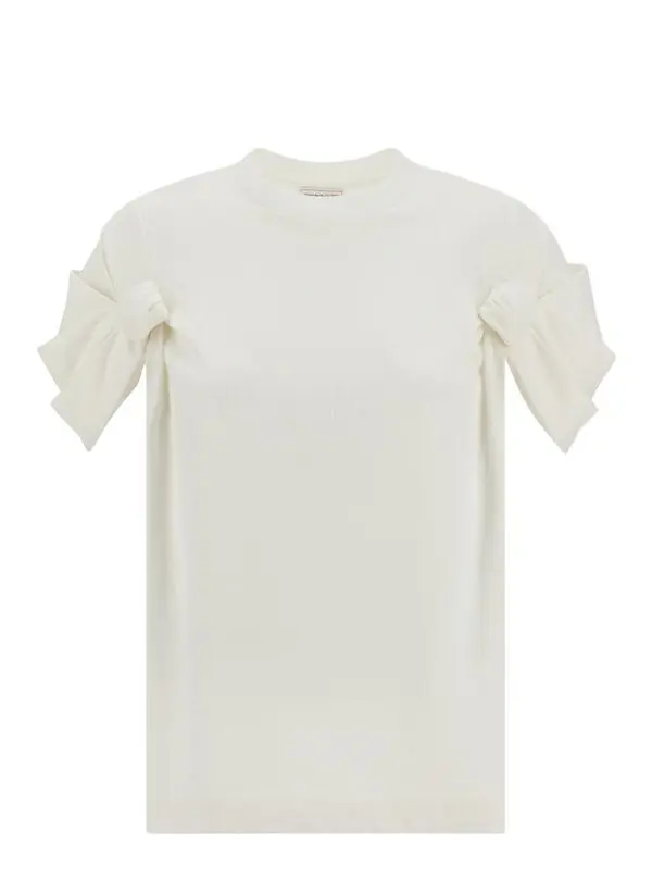 Alexander McQueen Smock Stitch Detailed Crewneck T-shirt - White