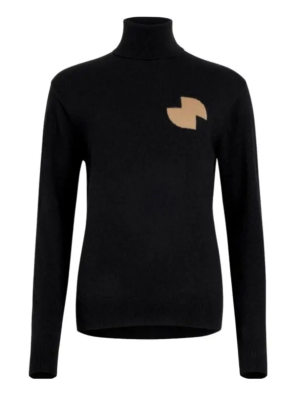 PATOU Turtleneck Long Sleeve Sweater - Black